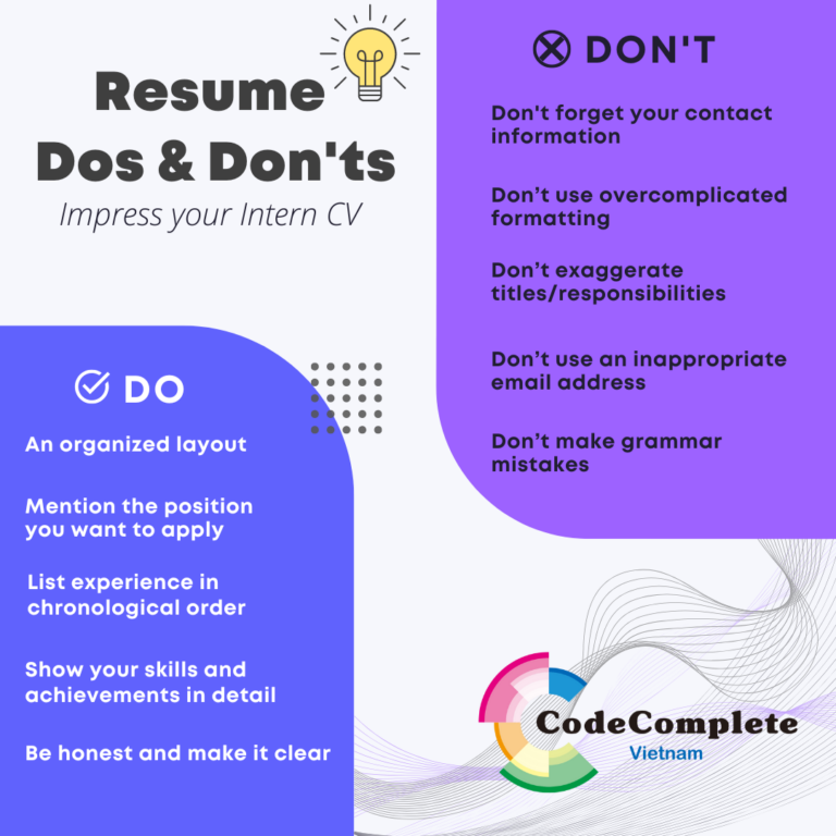 RESUME DOs & DON'Ts - Make the recruiter notice your intern resume ...